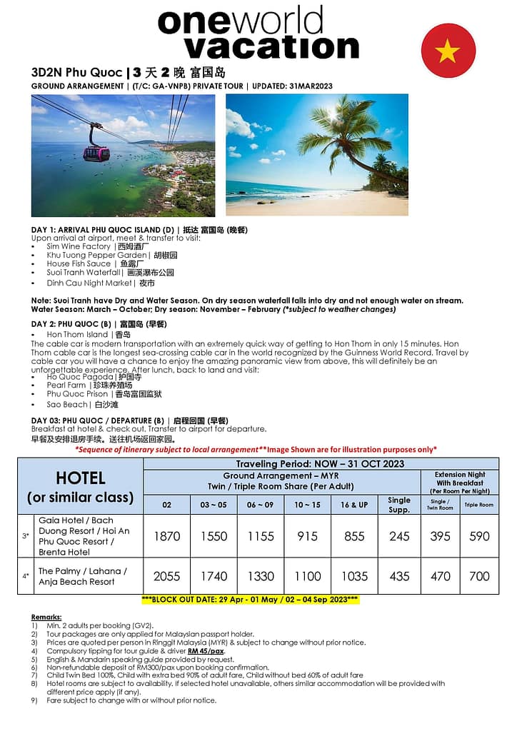 Phu Quoc – Oneworld Vacation Sdn Bhd